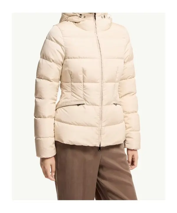 Moncler Avoce Hooded Short Down Jacket - Beige