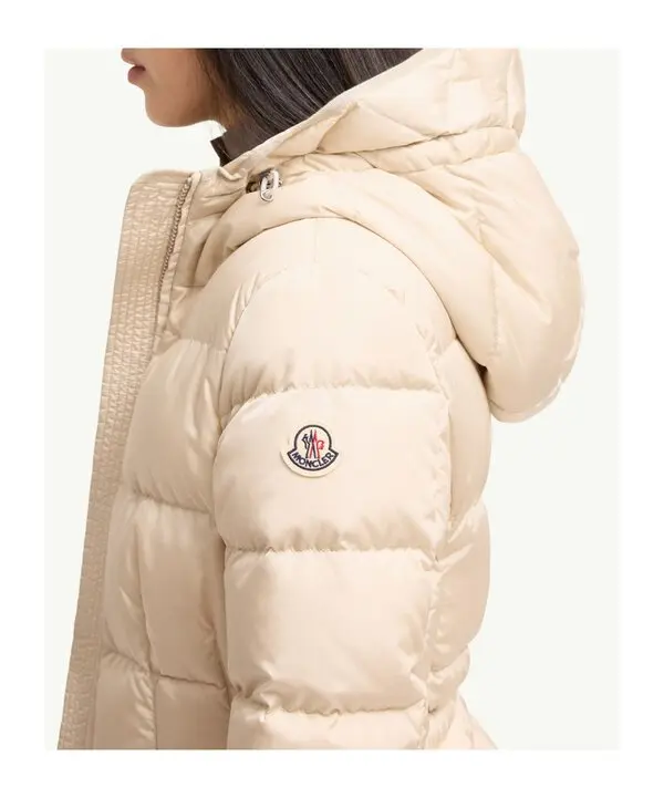 Moncler Avoce Hooded Short Down Jacket - Beige