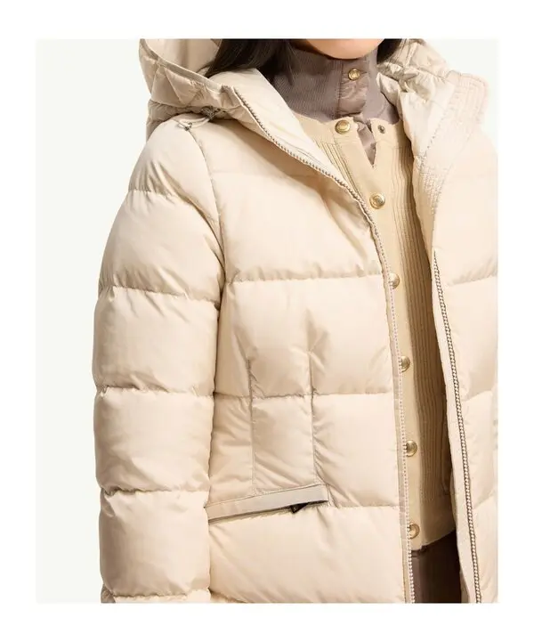 Moncler Avoce Hooded Short Down Jacket - Beige