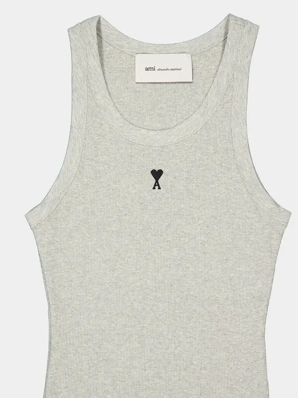 AMI Paris De Coeur Ribbed Tank Top