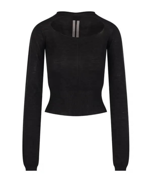 Rick Owens Cut Out Detailed Long Sleeve Top