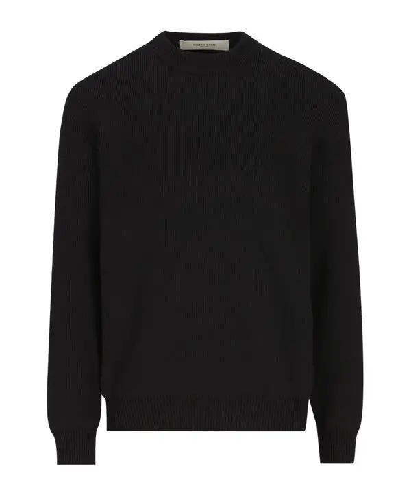 GOLDEN GOOSE Logo-embroidered Ribbed Crewneck Sweater