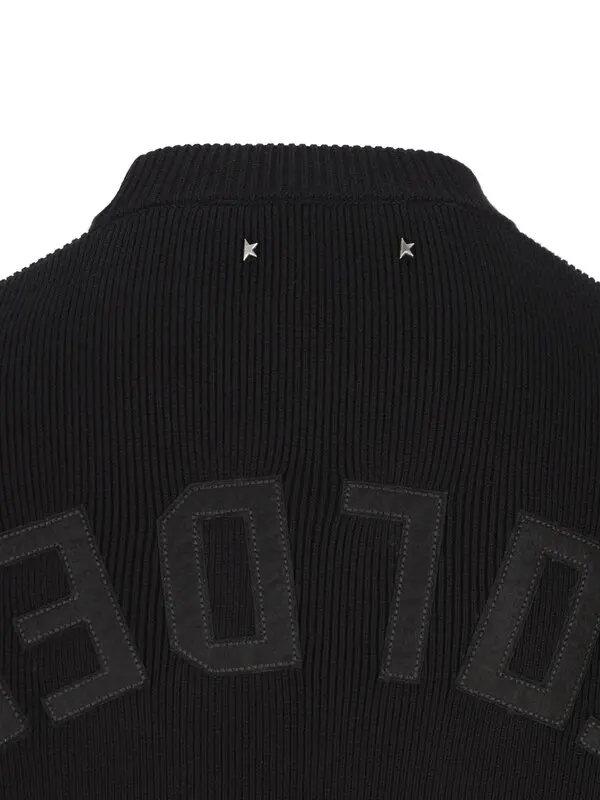 GOLDEN GOOSE Logo-embroidered Ribbed Crewneck Sweater