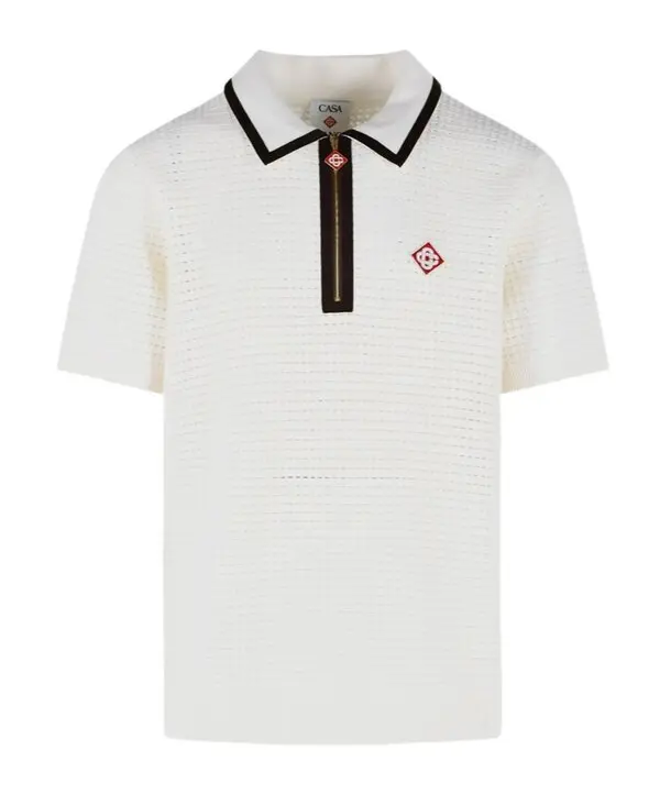 Casablanca Logo Patch Contrast Trim Polo Shirt