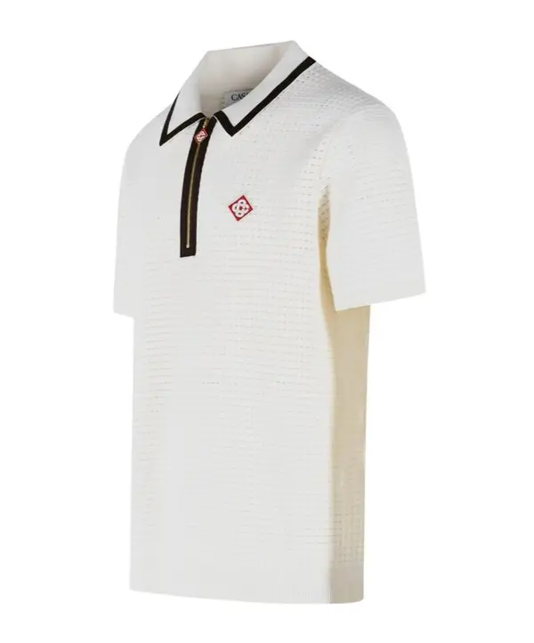 Casablanca Logo Patch Contrast Trim Polo Shirt