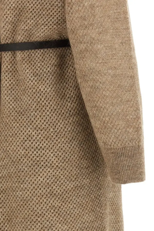 Brunello Cucinelli Long Sleeve Maxi Dress With Belt