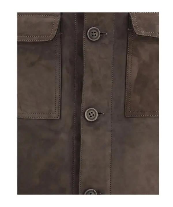 SALVATORE SANTORO Button-up Suede Jacket