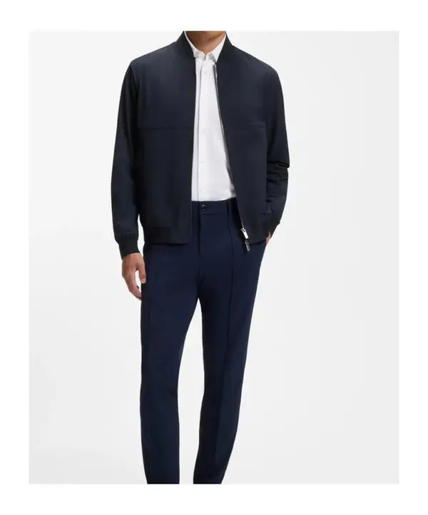 Hugo Boss Slim-fit Jacket In Micro-patterned Stretch Fabric