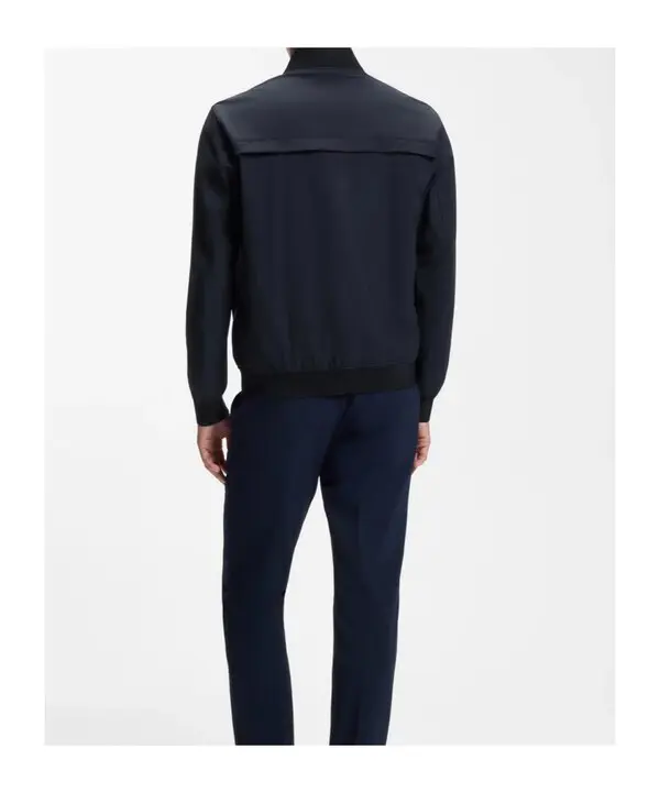 Hugo Boss Slim-fit Jacket In Micro-patterned Stretch Fabric