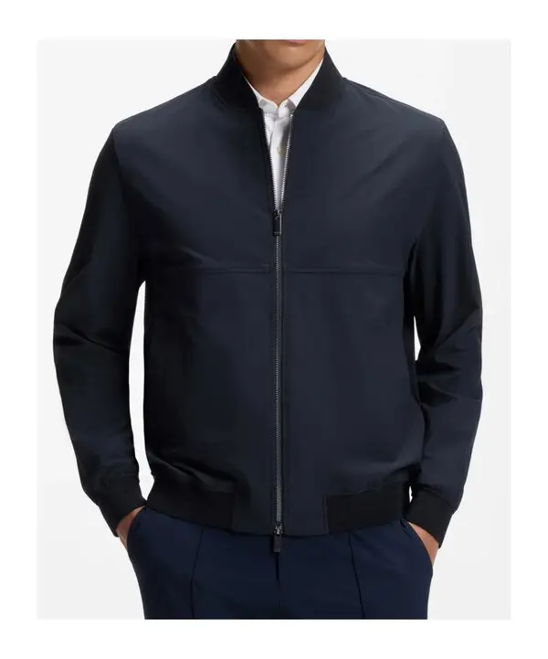 Hugo Boss Slim-fit Jacket In Micro-patterned Stretch Fabric