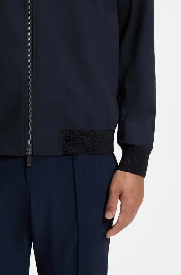 Hugo Boss Slim-fit Jacket In Micro-patterned Stretch Fabric