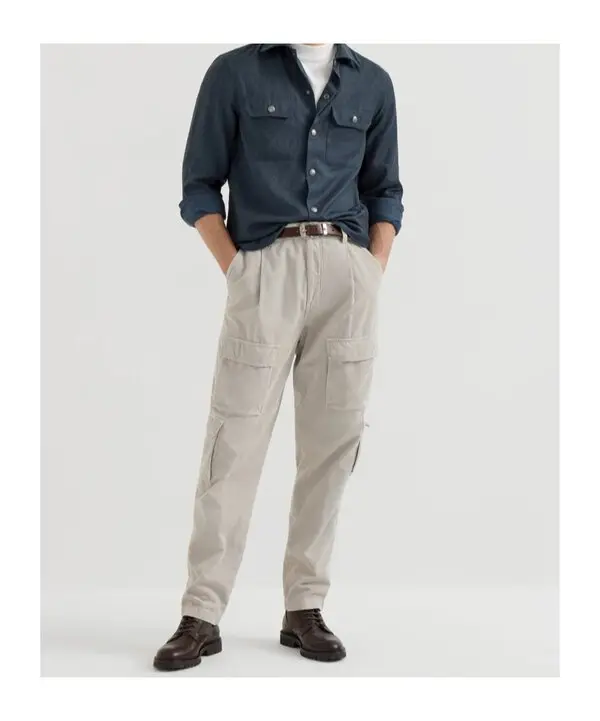 Brunello Cucinelli Virgin-wool Flannel Overshirt With Spread-collar And Chest-pockets