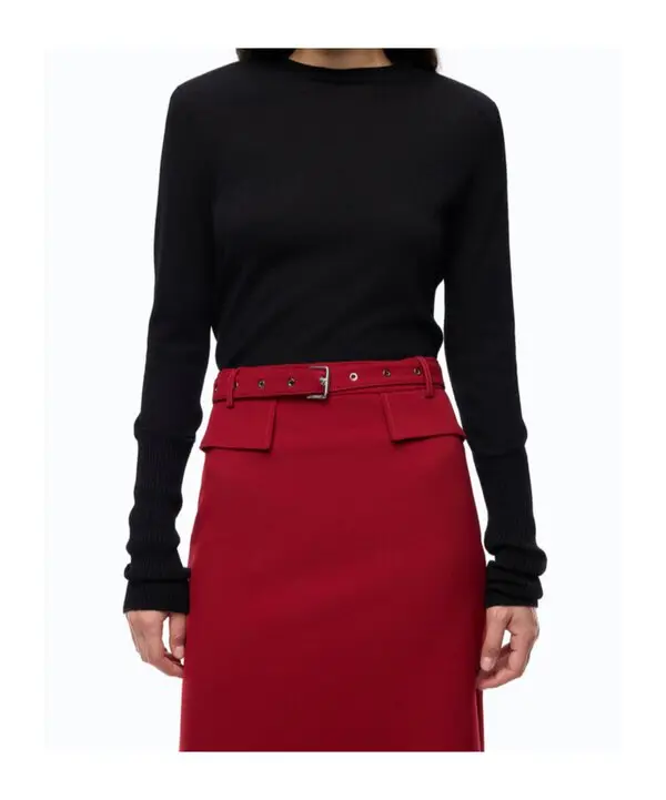 Pinko Wool Ribbed-cuff Sweater