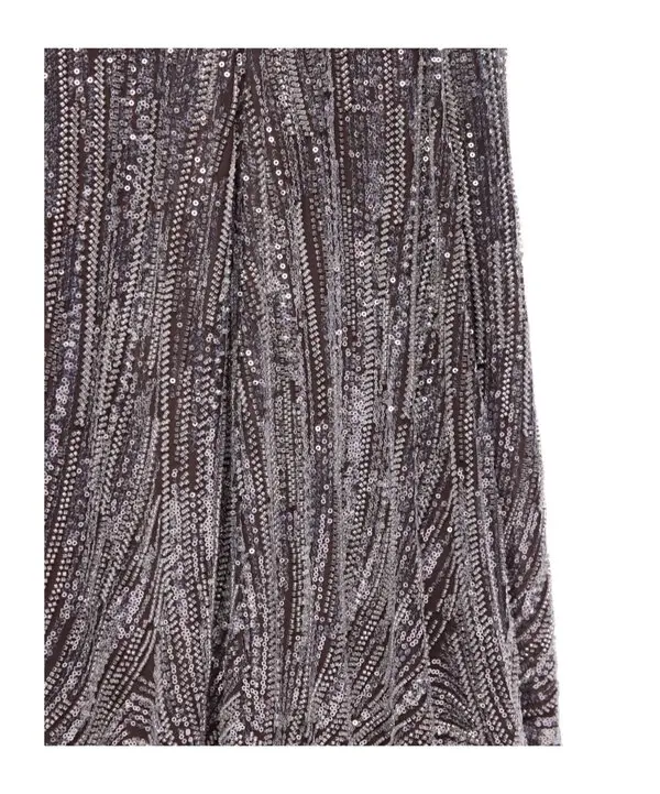 Rabanne Sequin-embellished Embroidered Maxi Skirt - Silver/brown