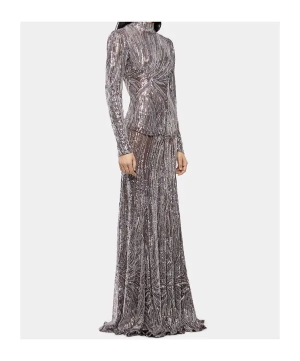 Rabanne Sequin-embellished Embroidered Maxi Skirt - Silver/brown