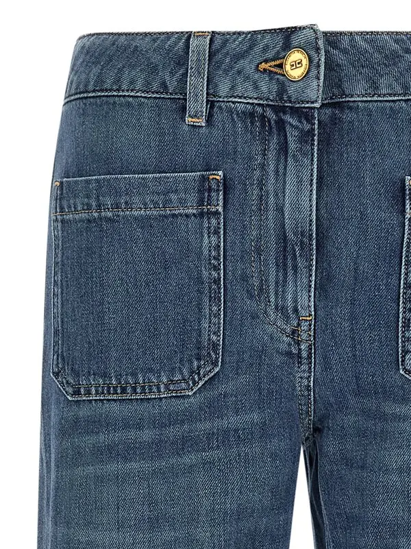 Elisabetta Franchi Logo Embroidery Jeans