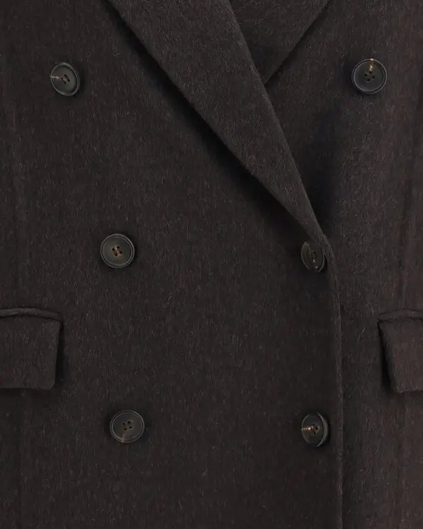 Brunello Cucinelli Double-breasted Cashmere Coat - Black