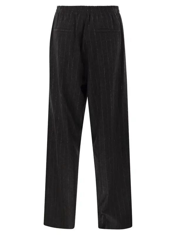 Brunello Cucinelli Sequin Embellished Pinstripe Trousers