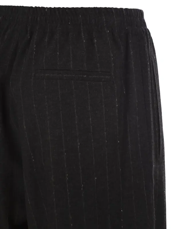 Brunello Cucinelli Sequin Embellished Pinstripe Trousers