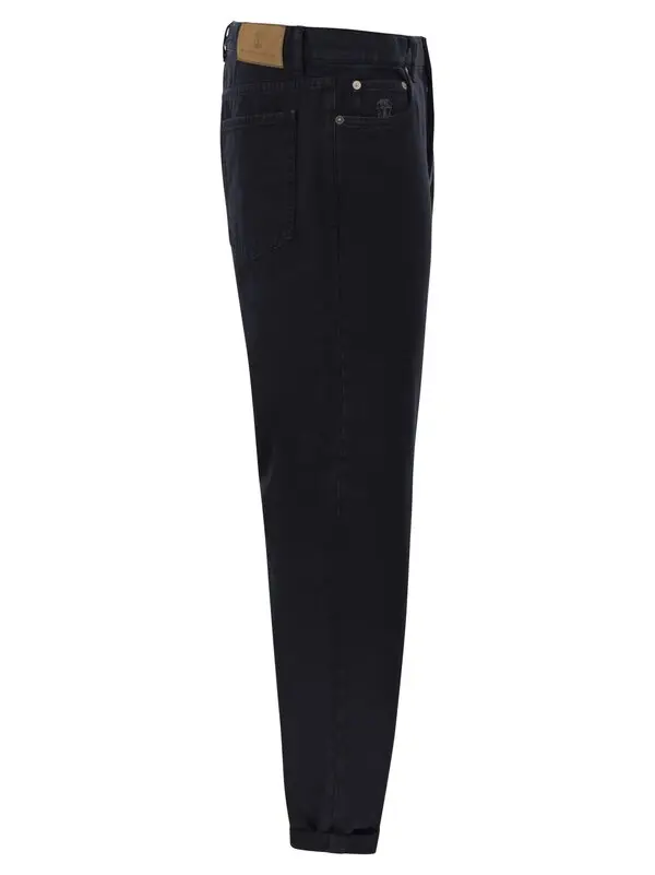 Brunello Cucinelli Five-pocket Cotton Jeans With A Contemporary Silhouette - Black