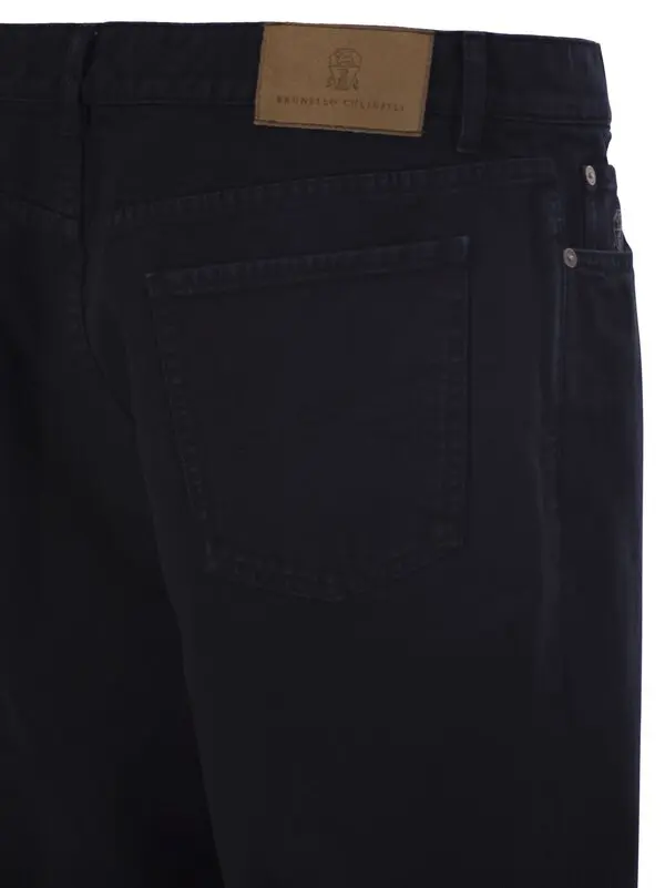 Brunello Cucinelli Five-pocket Cotton Jeans With A Contemporary Silhouette - Black