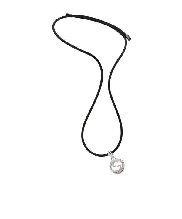 Gucci Interlocking G Cord Necklace - Black