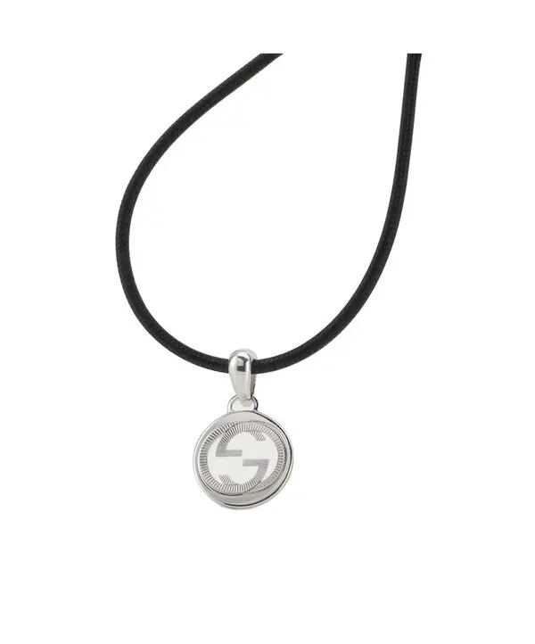 Gucci Interlocking G Cord Necklace - Black