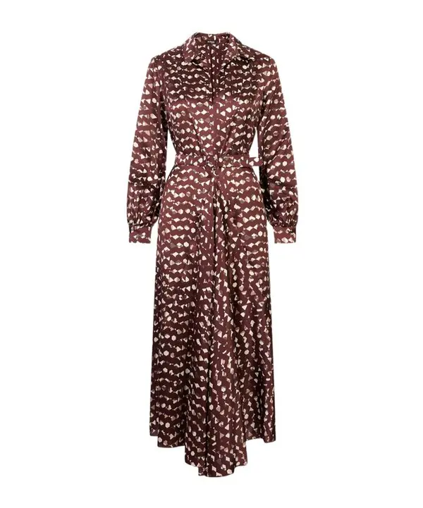 Kiton Belted Printed Long Sleeve Dress - No