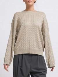 Brunello Cucinelli Cable-knit Shimmering Cotton Sweater