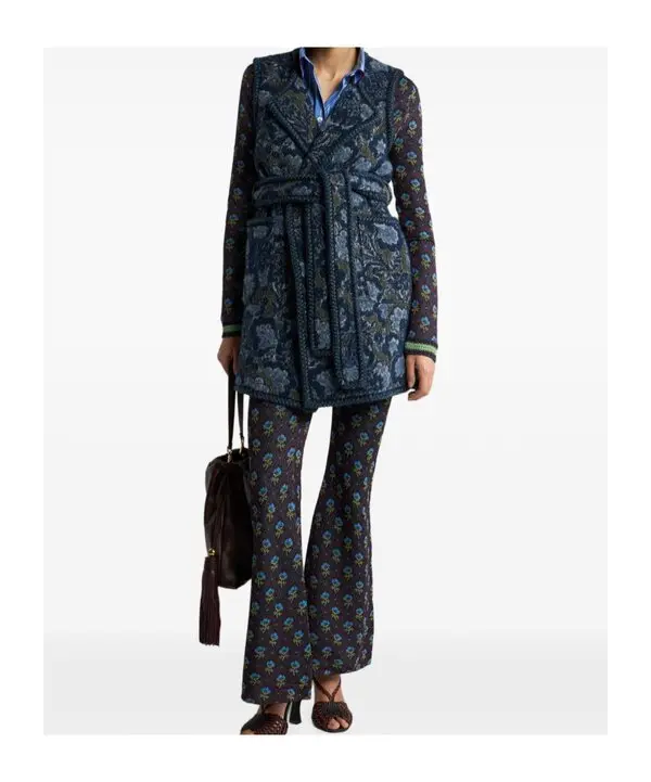 Etro Long Jacquard Waistcoat - Black