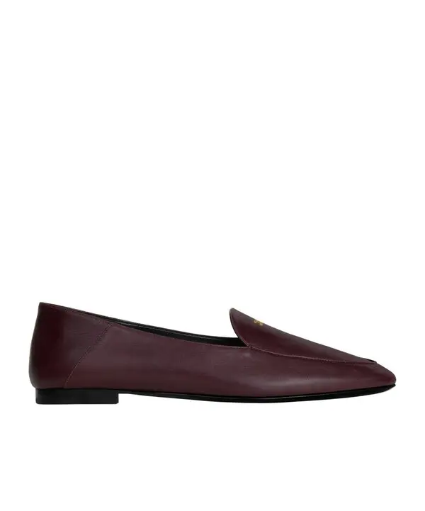 Celine Aura Loafer In Goatskin - Wine Red
