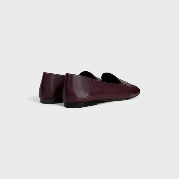 Celine Aura Loafer In Goatskin - Wine Red
