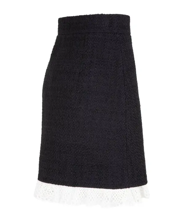 Miu Miu Lace-trim Tweed Skirt
