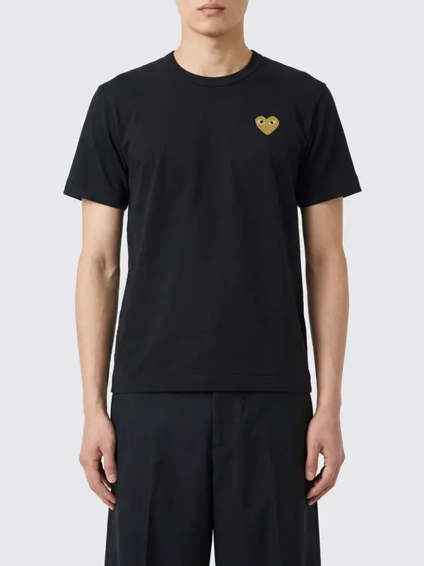 Play Comme Des Garcon Heart Patch Cotton T-shirt - Black