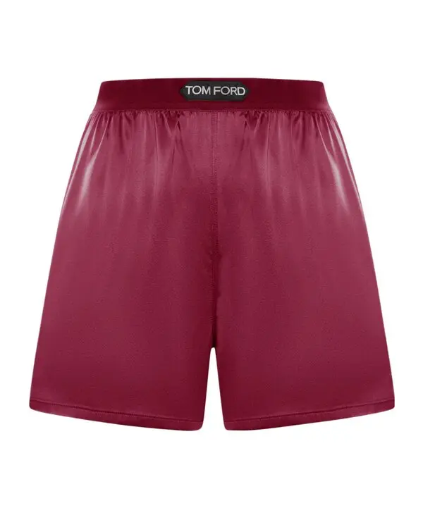 TOM FORD Logo Waistband Satin Shorts