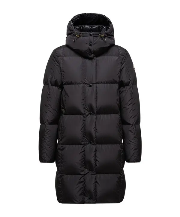 Moncler Litte Square-quilted Hooded Long Down Jacket