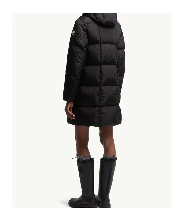 Moncler Litte Square-quilted Hooded Long Down Jacket