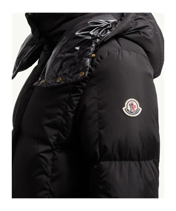 Moncler Litte Square-quilted Hooded Long Down Jacket