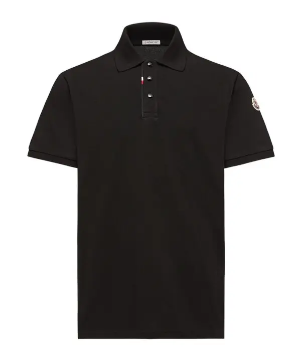 Moncler Logo Cotton Piquet Polo Shirt