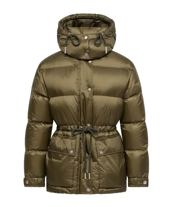 Moncler Sesie Hooded Mid-length Down Jacket