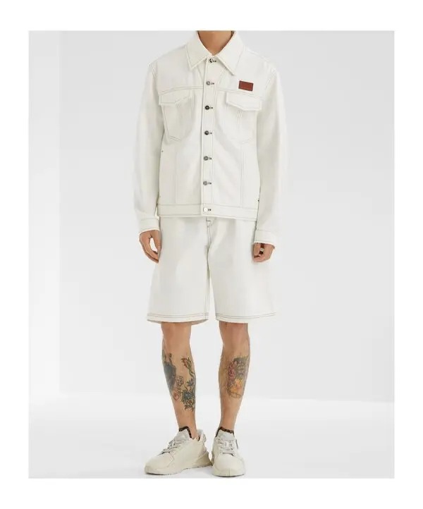 Fendi Logo Patch Oversized Denim Jacket