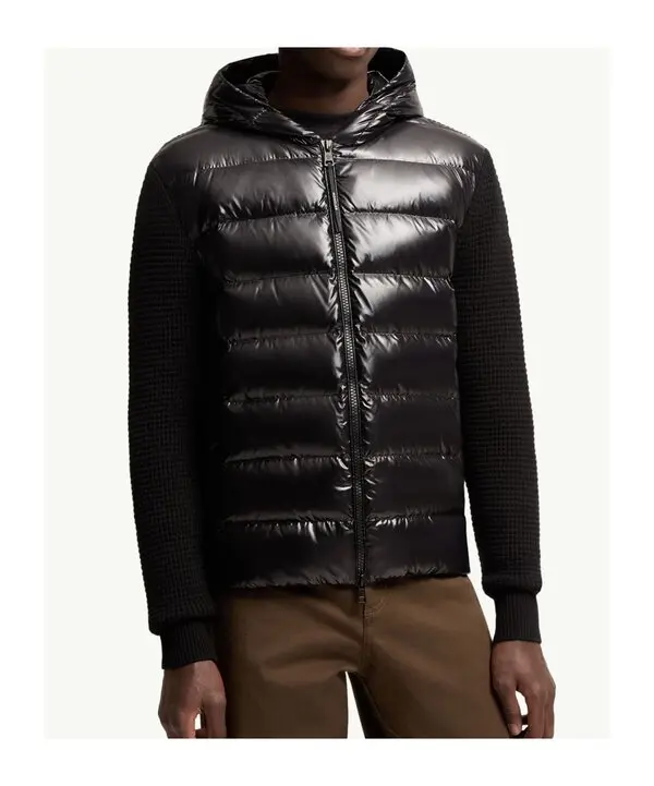 Moncler Cashmere Wool Blend Padded Zip-up Cardigan
