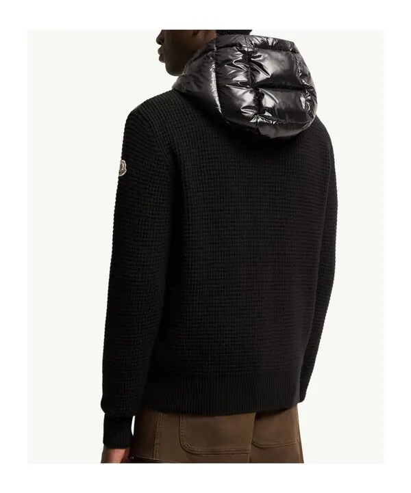 Moncler Cashmere Wool Blend Padded Zip-up Cardigan