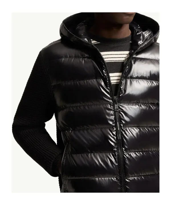 Moncler Cashmere Wool Blend Padded Zip-up Cardigan