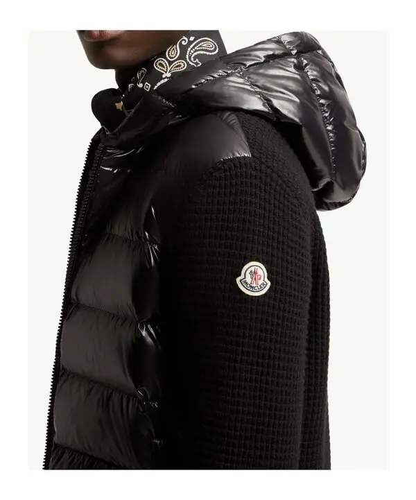 Moncler Cashmere Wool Blend Padded Zip-up Cardigan