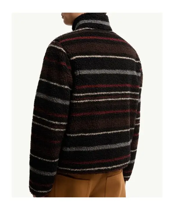 Moncler Striped Teddy Zip-up Cardigan