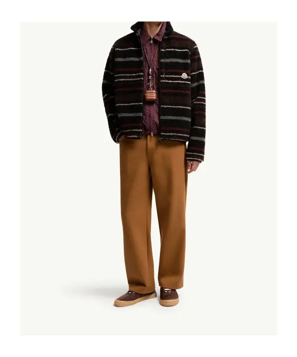 Moncler Striped Teddy Zip-up Cardigan