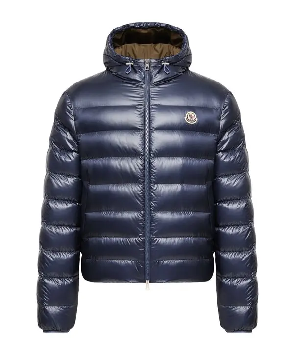 Moncler Forzo Hooded Packable Short Down Jacket - Gray-blue