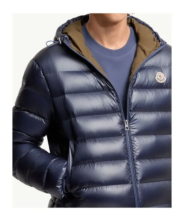 Moncler Forzo Hooded Packable Short Down Jacket - Gray-blue
