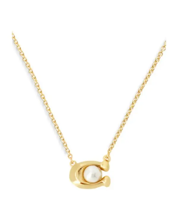 COACH Set Of Logo Earrings And Necklace